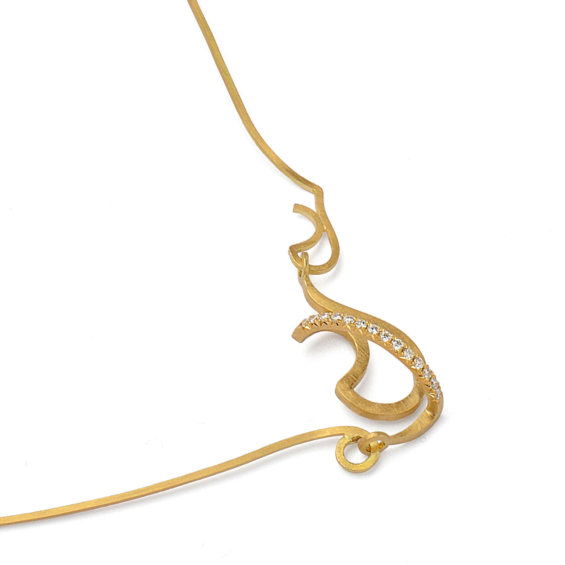 Diamond Paisley Wave Necklace – Ellen Monaghan
